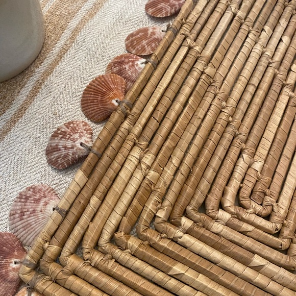 Dining | Set Of 2 Woven Rattan Mat With Seashell Accents | Poshmark